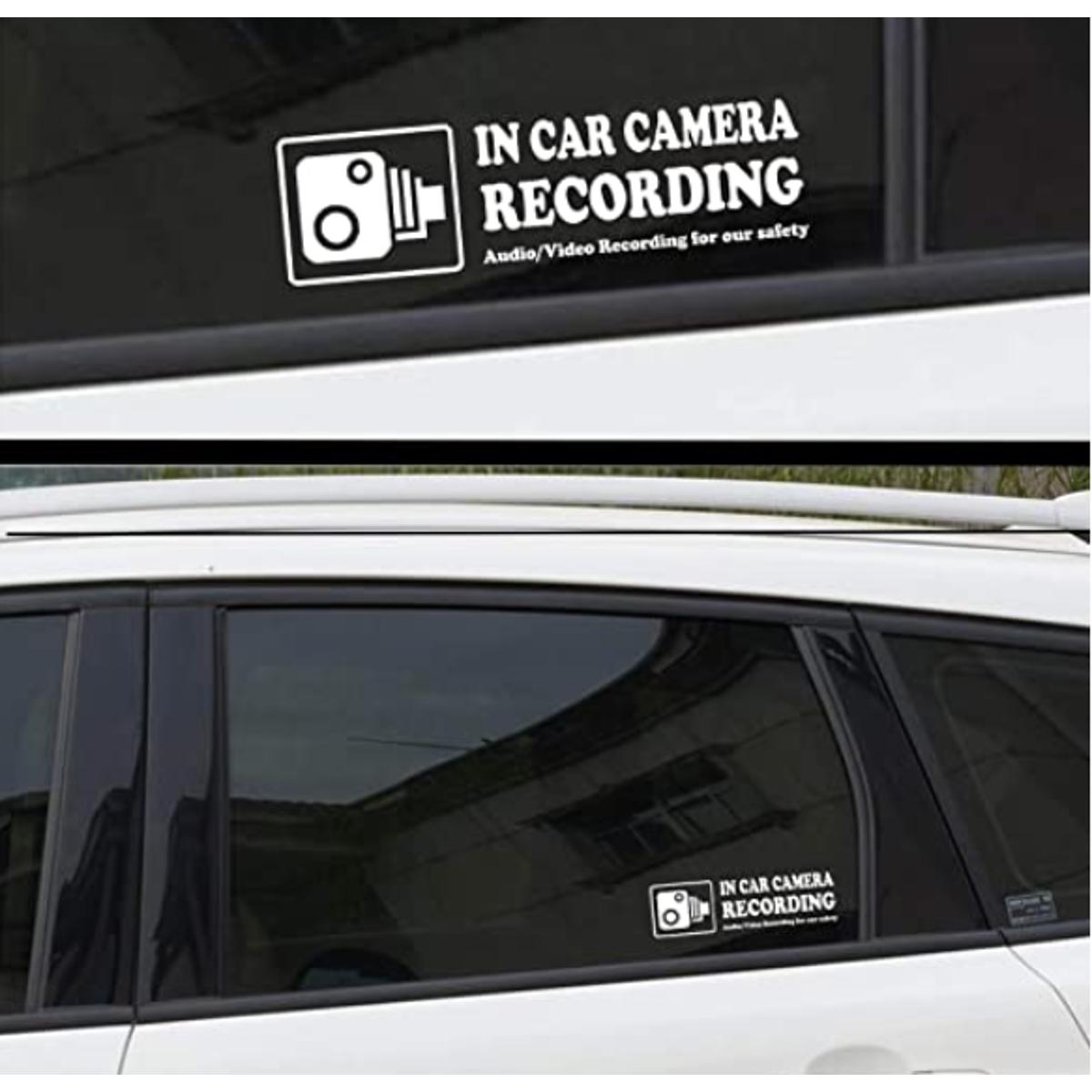 Camera Audio Video Recording Window Cars Stickers 4 Signs Removable ...