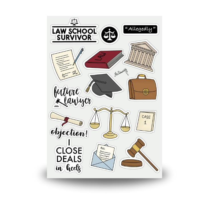 Lawyers and Law Students Mini UNCUT Sticker Sheet - A6 size - 15 x 10 ...