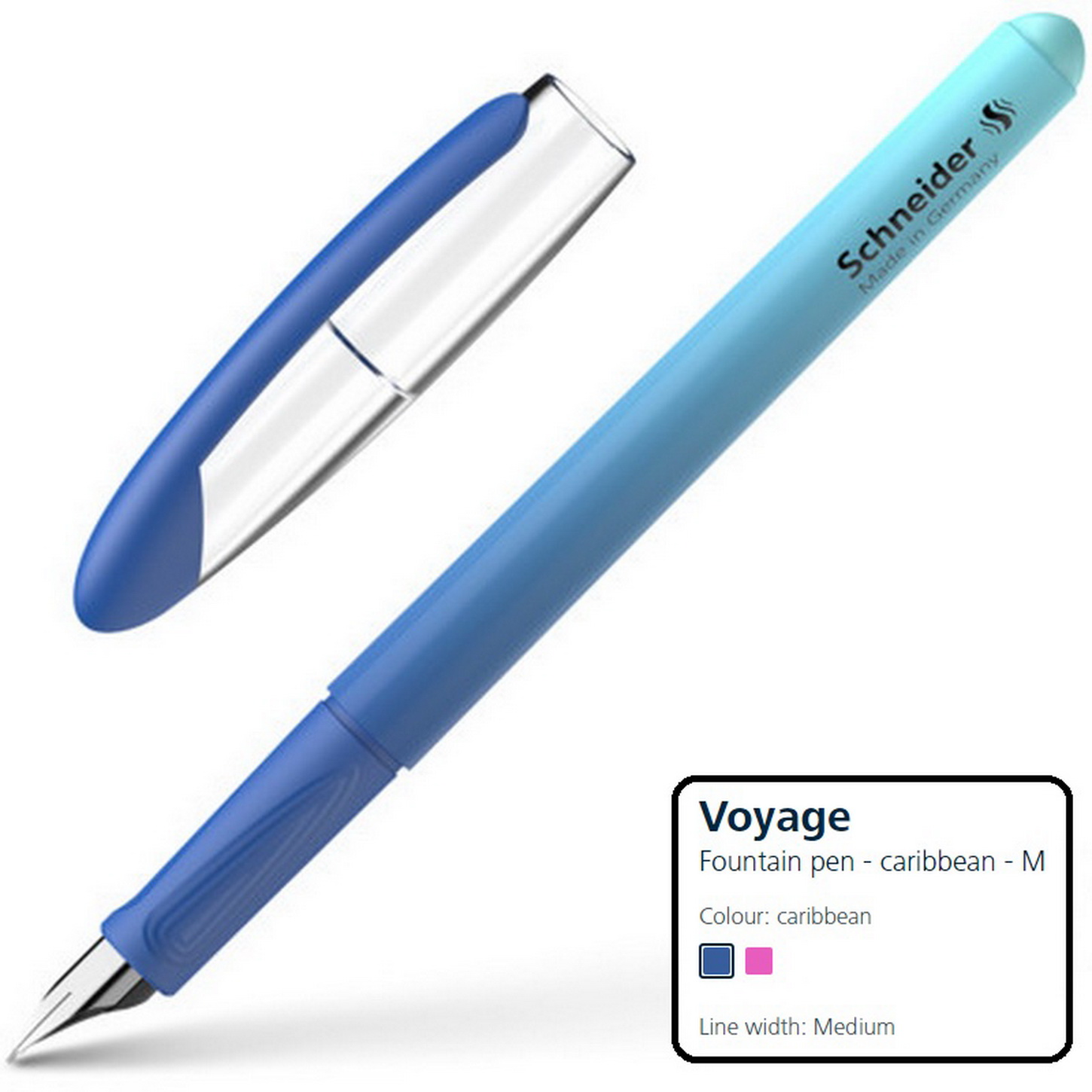 Schneider Fountain Pen, Reinforced Steel Nib Medium Size - School Pen ...