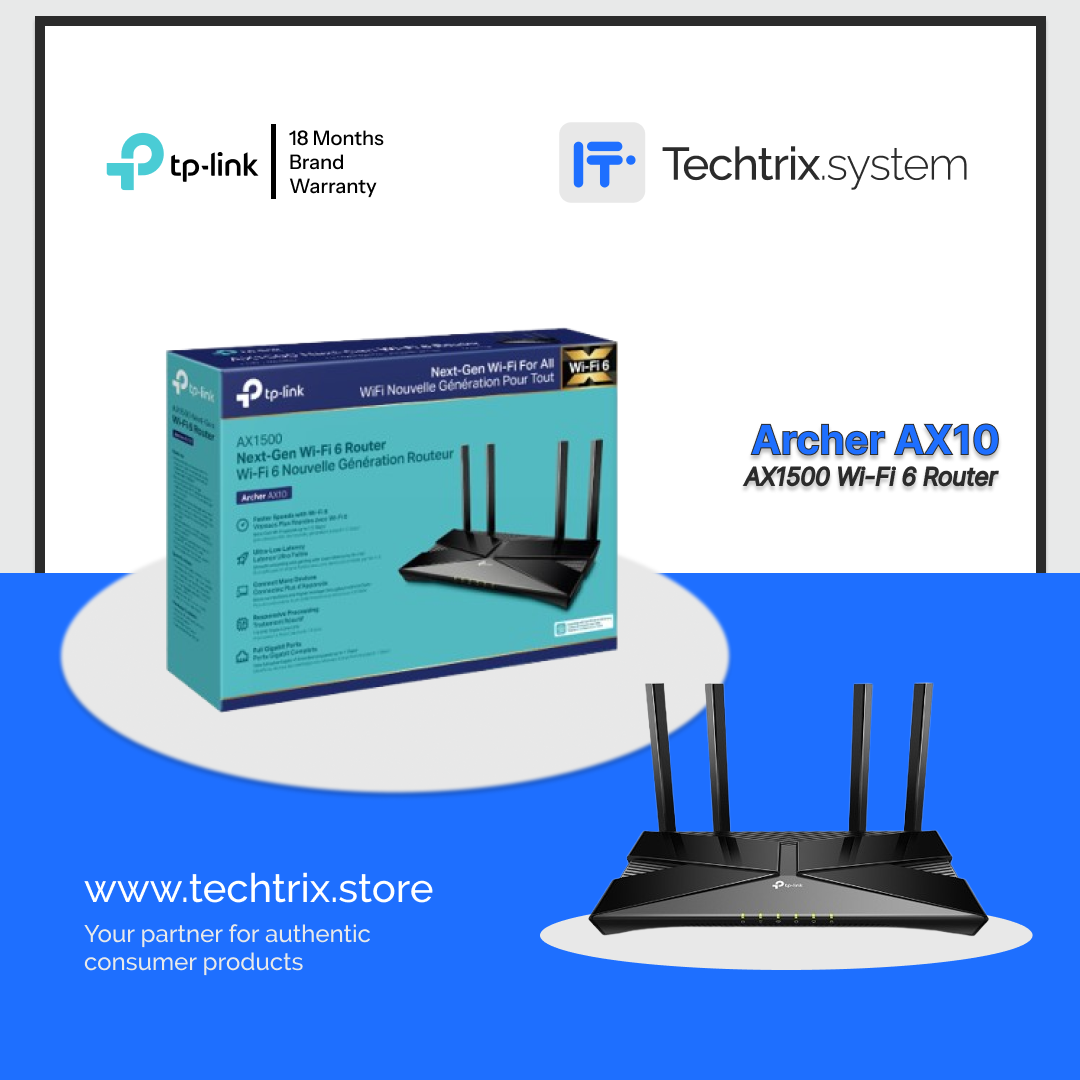 TP-Link Archer AX10 – AX1500 Wi-Fi 6 Router (Black), Wireless Router ...