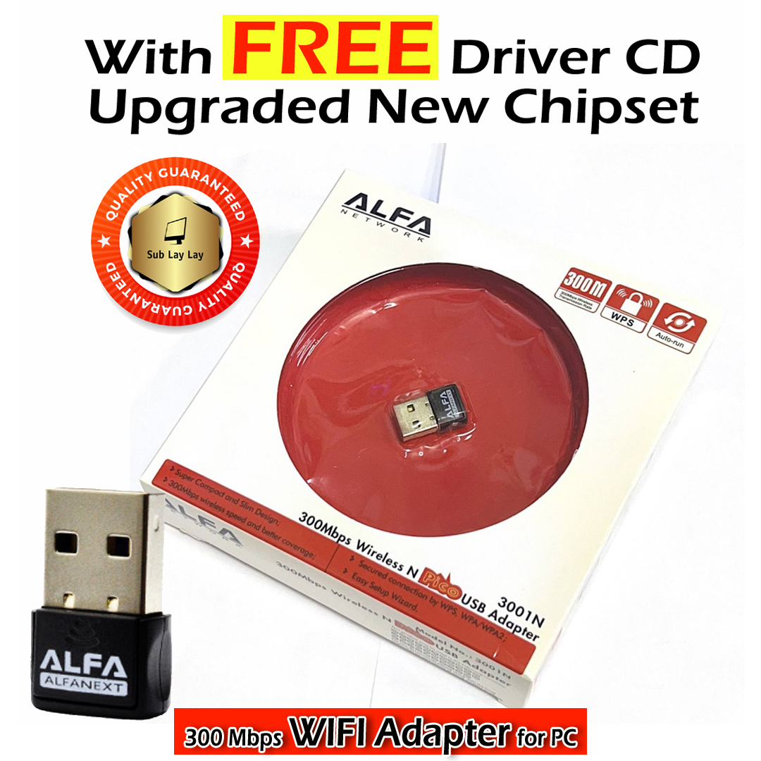 WIFI Adapter - ALFA - 3001N - 300Mbps - Auto Transmit Rate - Mini USB ...