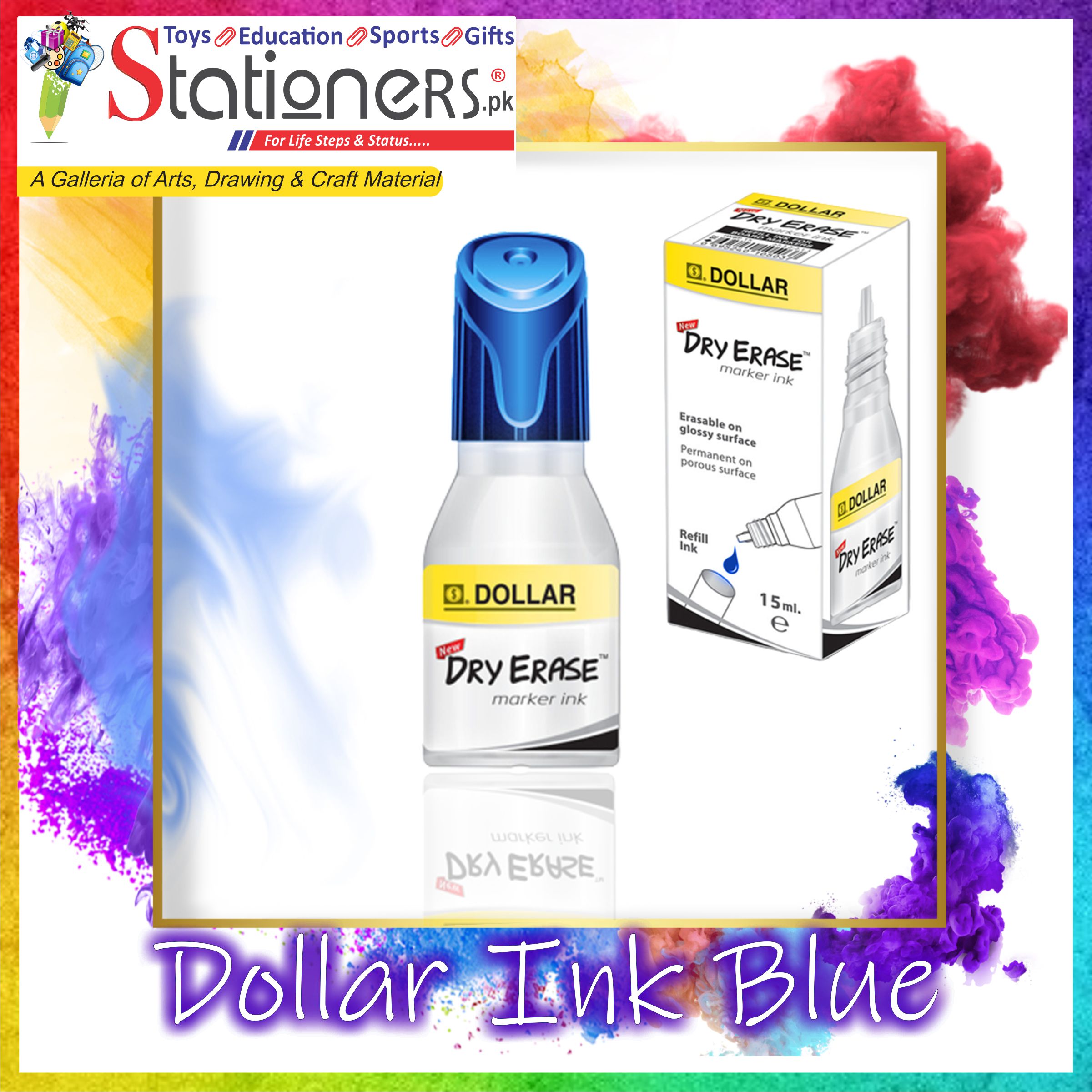 Dollar Board Marker Ink, Dry Eraser Board Marker Ink – 15ml, Blue Board ...