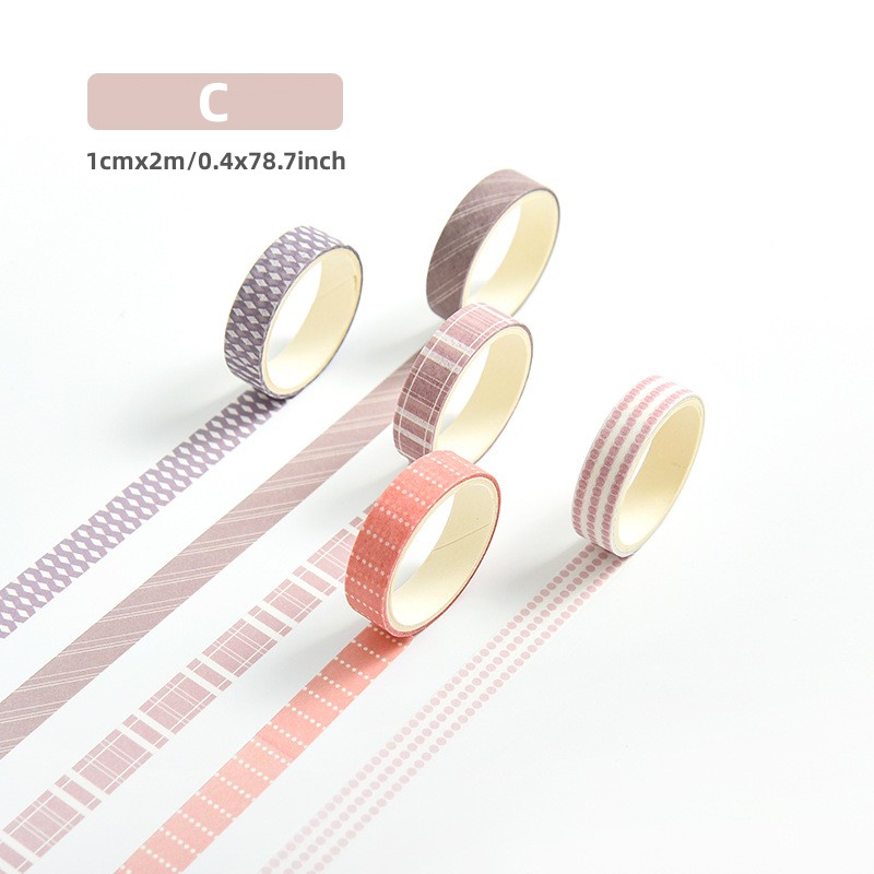RHS Online 5 Rolls/Set Basic Decoration Series Washi Tape Decorative ...
