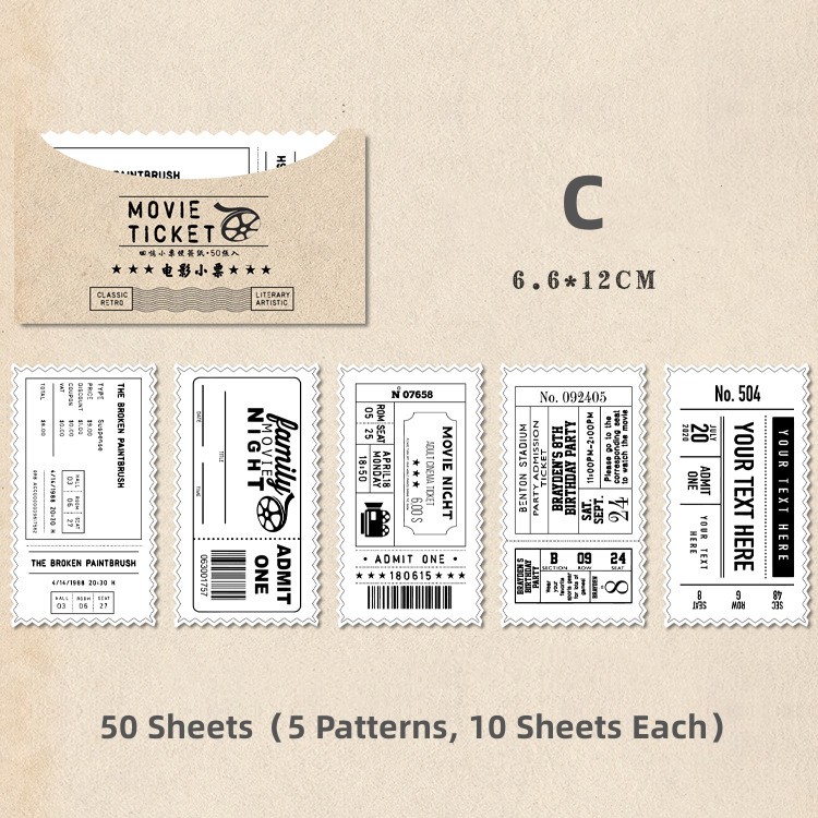 Panda Online 50PCS Memory Note Paper Series Basic Material Paper DIY Album Journal Planner Diary ...