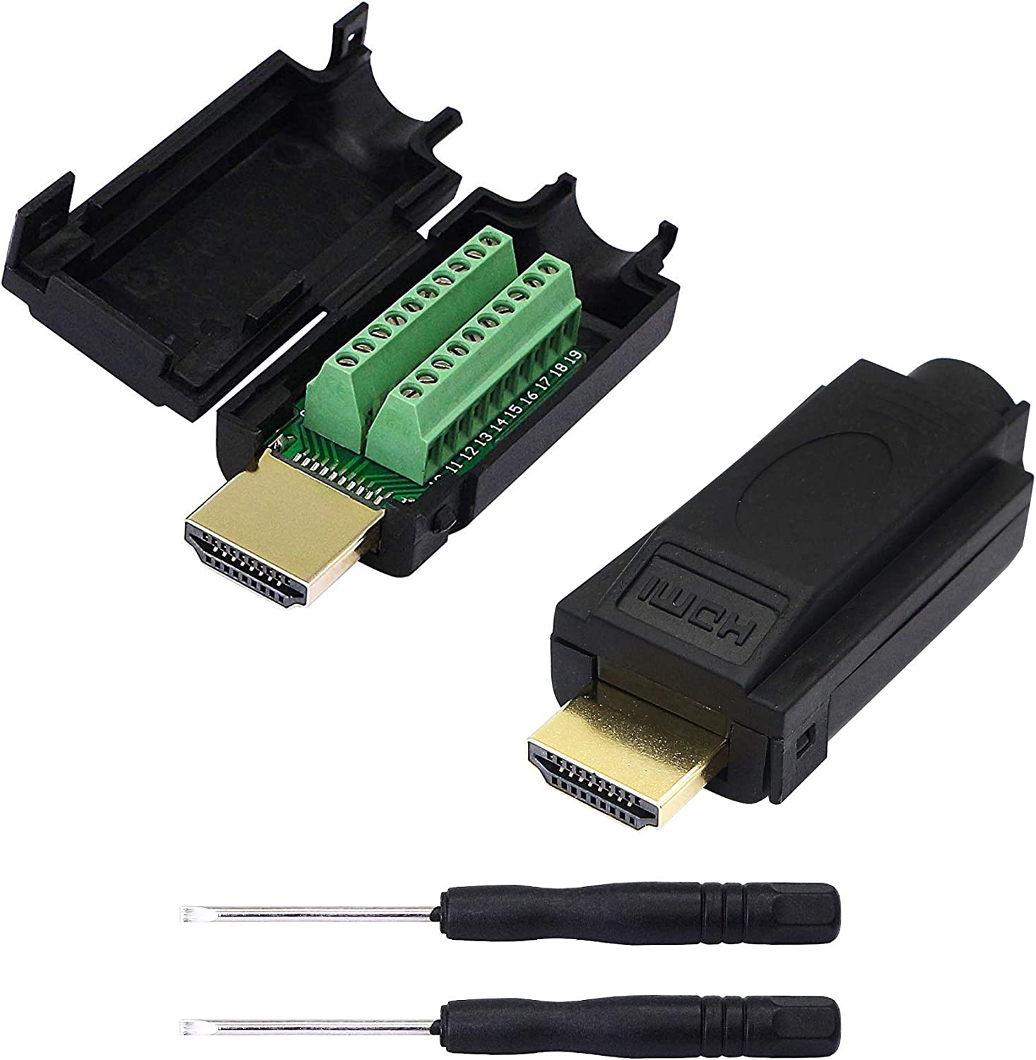 2 Pack HDMI Solderless Adapter Gold Plated HDMI Extension Cable ...