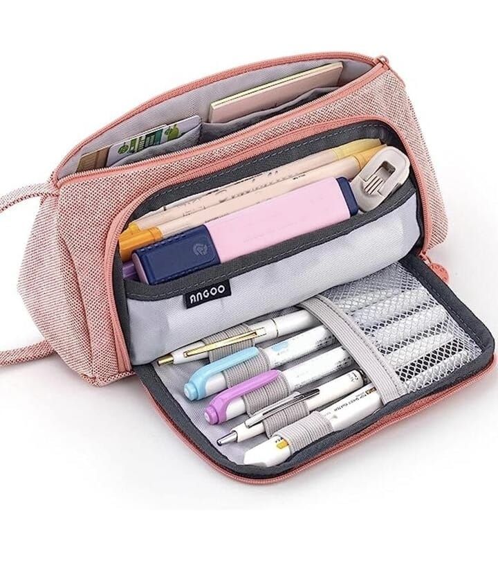 Marker Pouch Canvas Big Capacity Pencil Pen Case Office College School ...