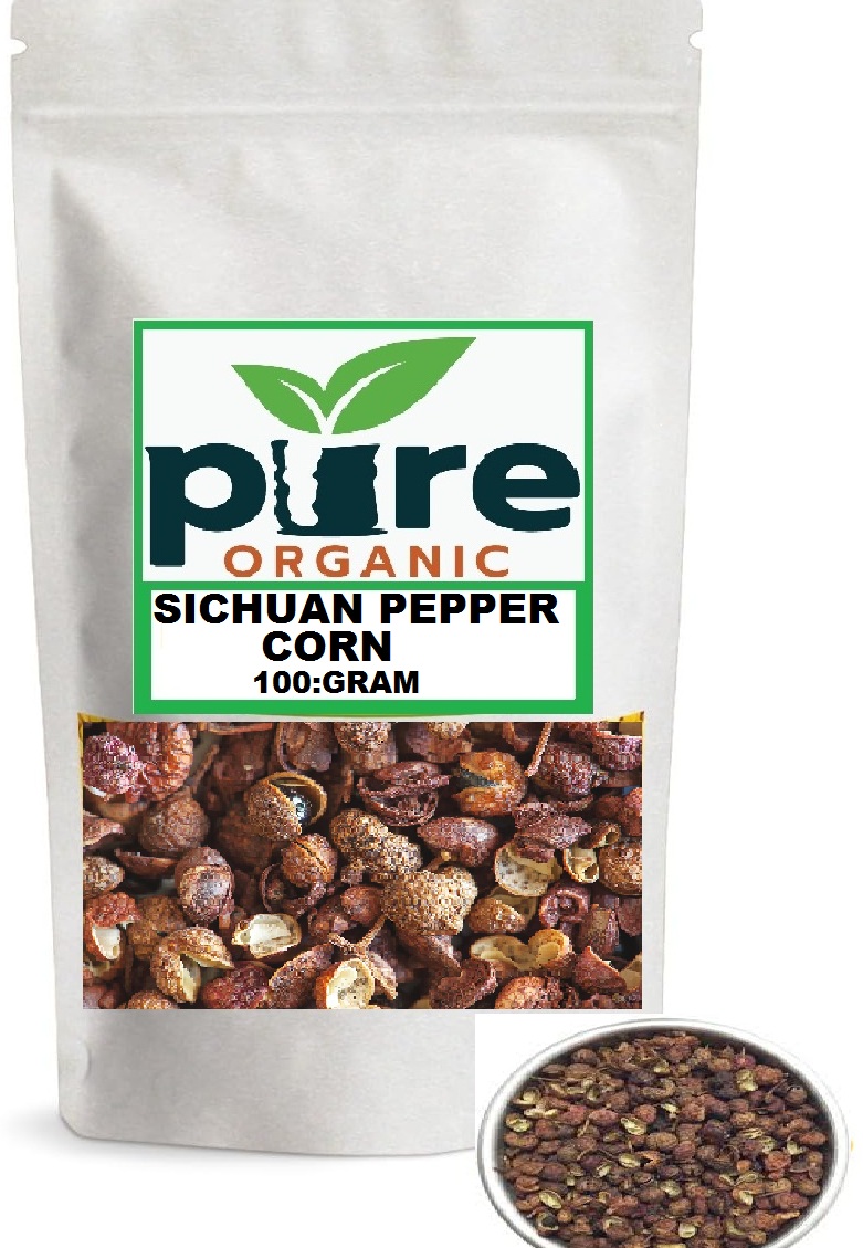 PURE ORGANIC Sichuan Peppercorns|100:GRAM | Szechuan Black Pepper ...