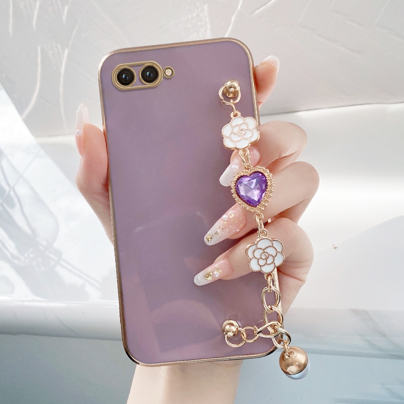FELMYST Case For Oppo A5 AX5 Lucky Heart Shaped Stone Flower Pearl ...