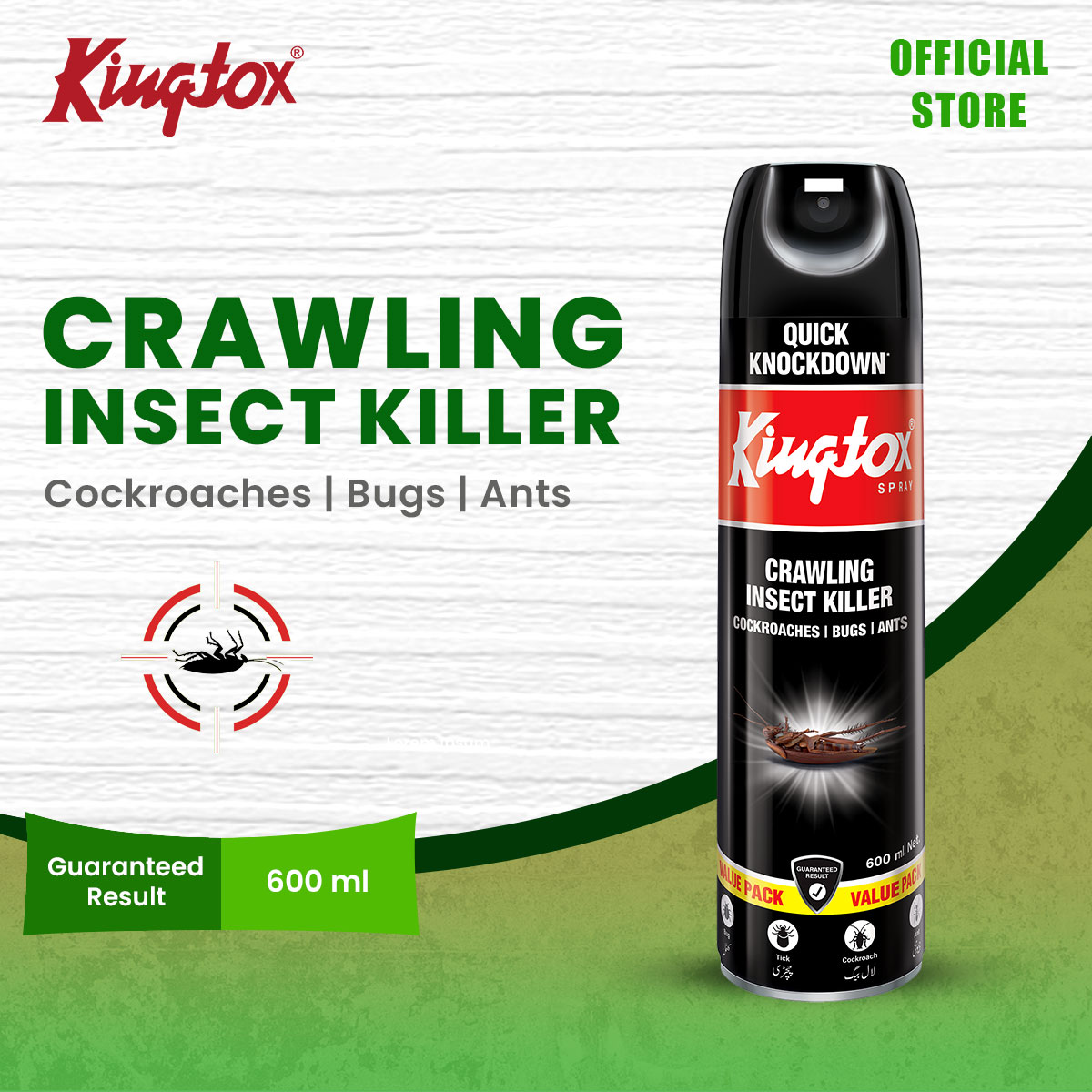 Kingtox Crawling Insects Killer Black Spray 600ml | Daraz.pk