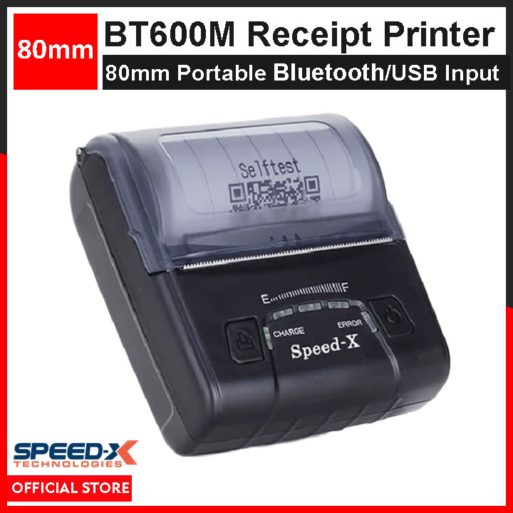 SpeedX Bt600m Mini Portable Bluetooth + USB Printer 80mm Raseed Receipt ...