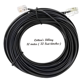 PTCL Telephone cable size 5M, 10M, 15M, 20M. black colour | Daraz.pk