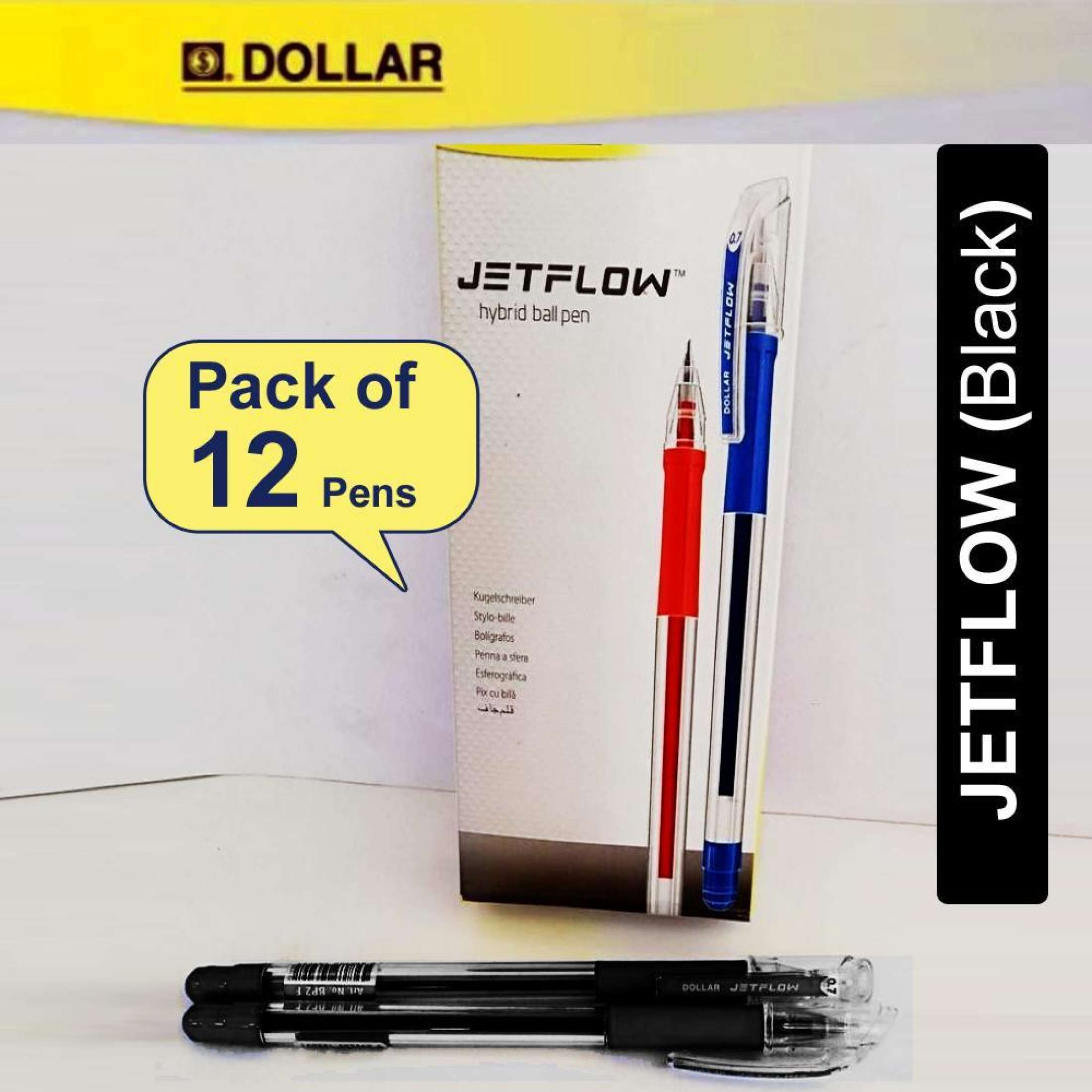 Pack of 10 Pens - Jet Flow Ball Pen 0.7mm - Black | Daraz.pk