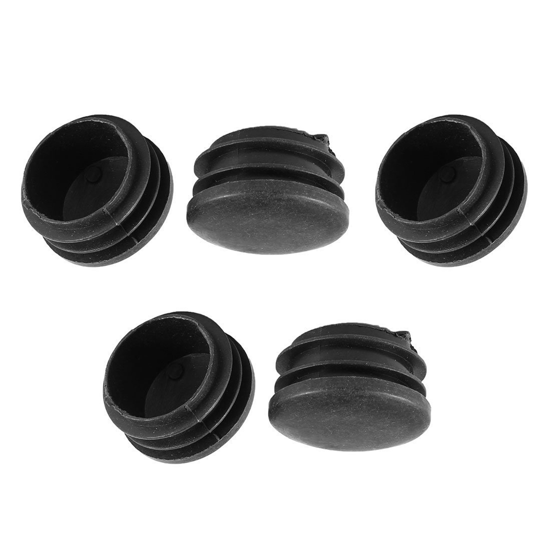 FLYEER Black Plastic 35mm Dia Blanking End Caps Round Tube Insert 5 Pcs ...