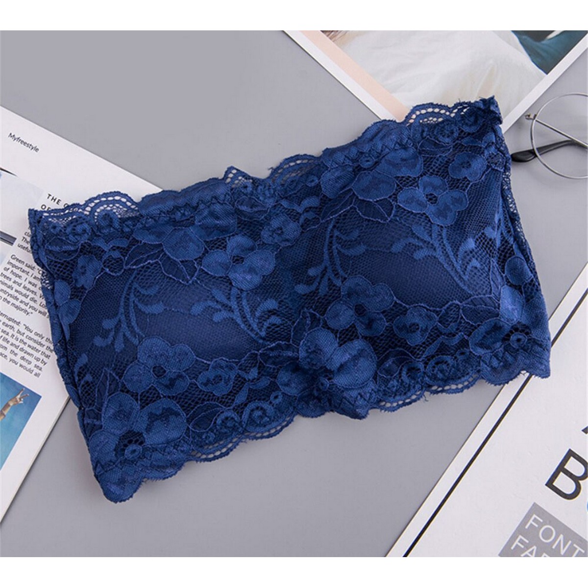Flourish Fashion New Style Sexy Lace Strapless Chest Padded Three Hook ...