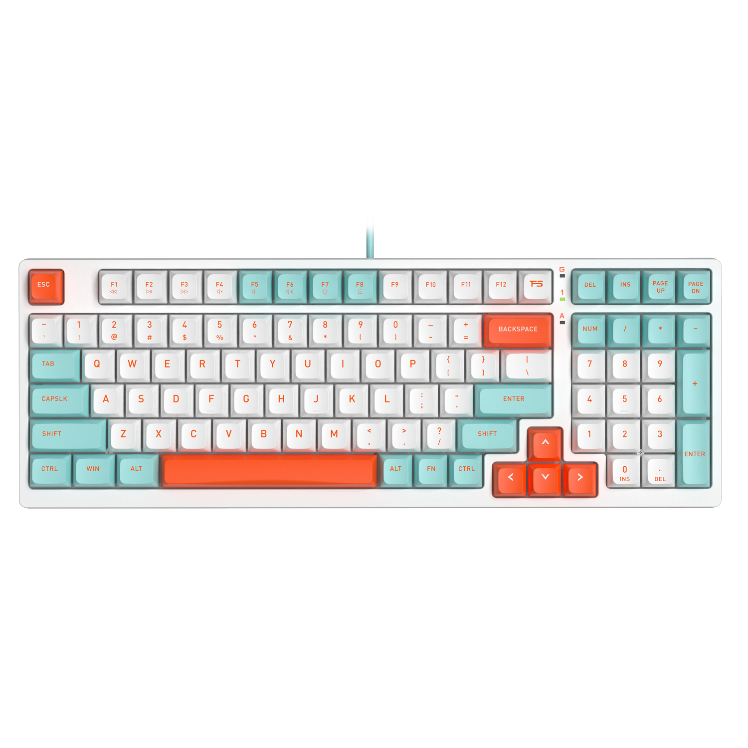 A4Tech Fstyler FS300 Mechanical Switch Keyboard - Hot Swappable - White ...