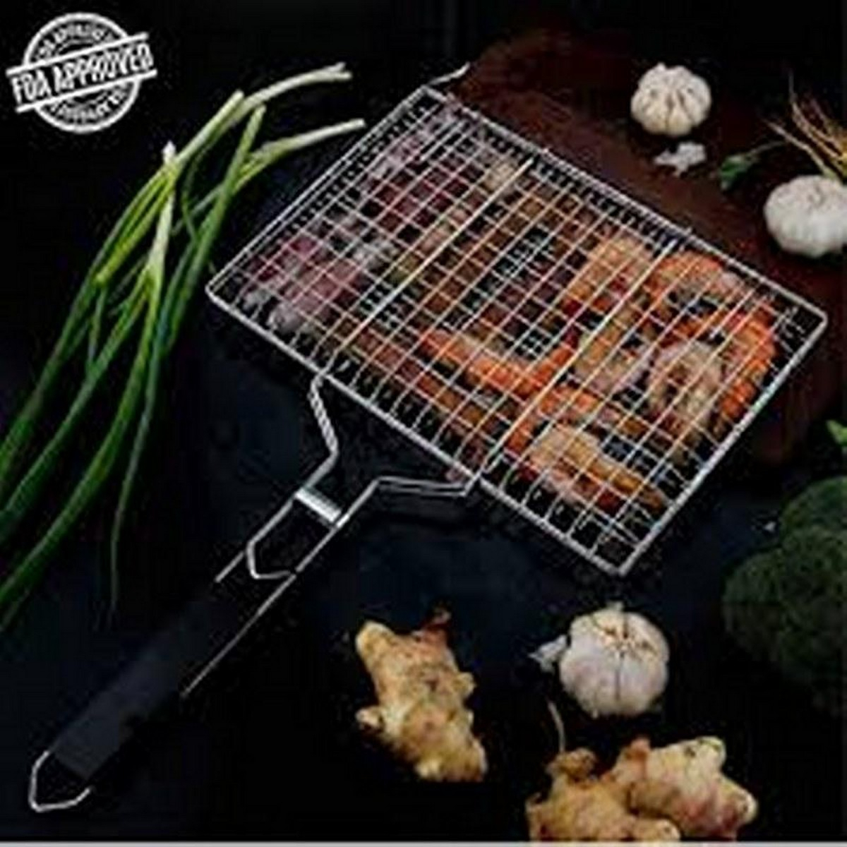 Taj Trader Stainless Steel BBQ Barbecue Grill Basket With Removable ...