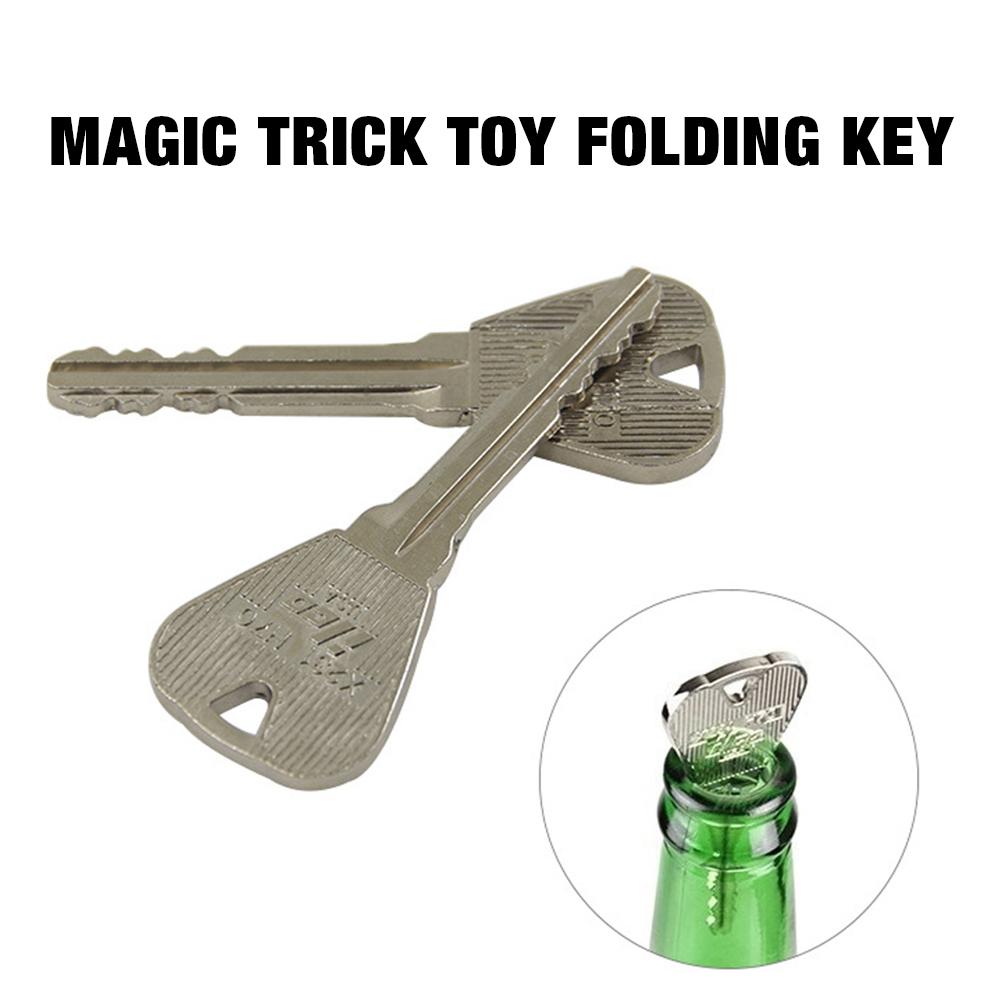 SF 2Pcs Magic Trick Toy Folding Key Thru Bottle Or Ring Penetration ...