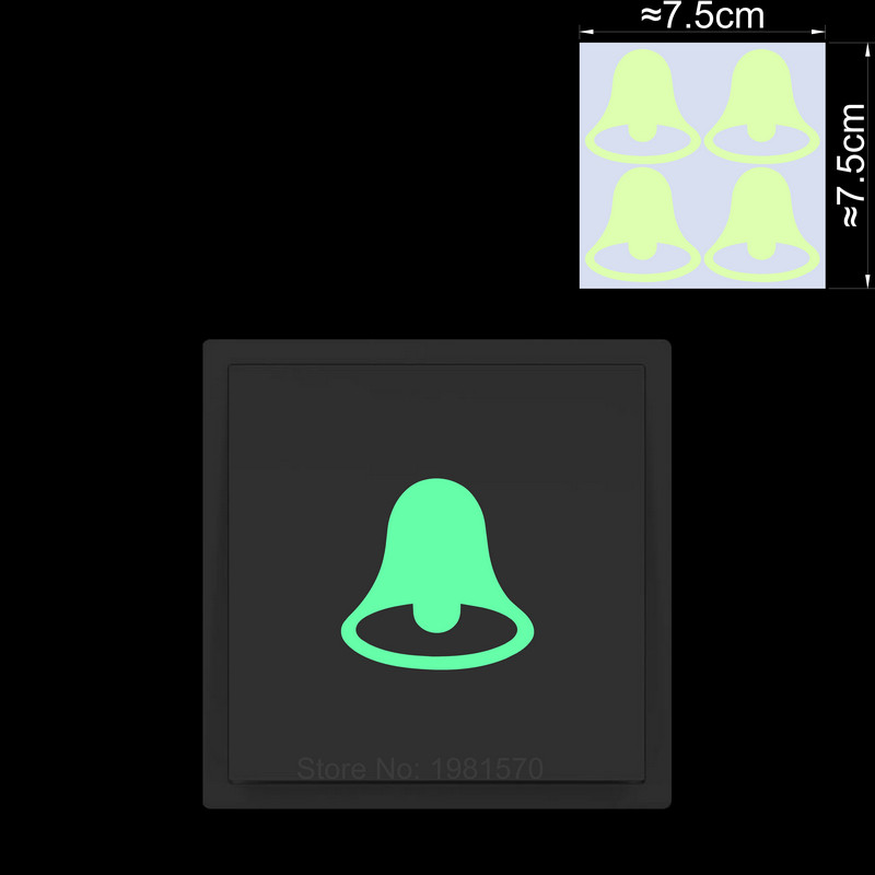 【HOT】 Glow In The Dark Doorbell Switch Sticker Night Light Door Bell ...