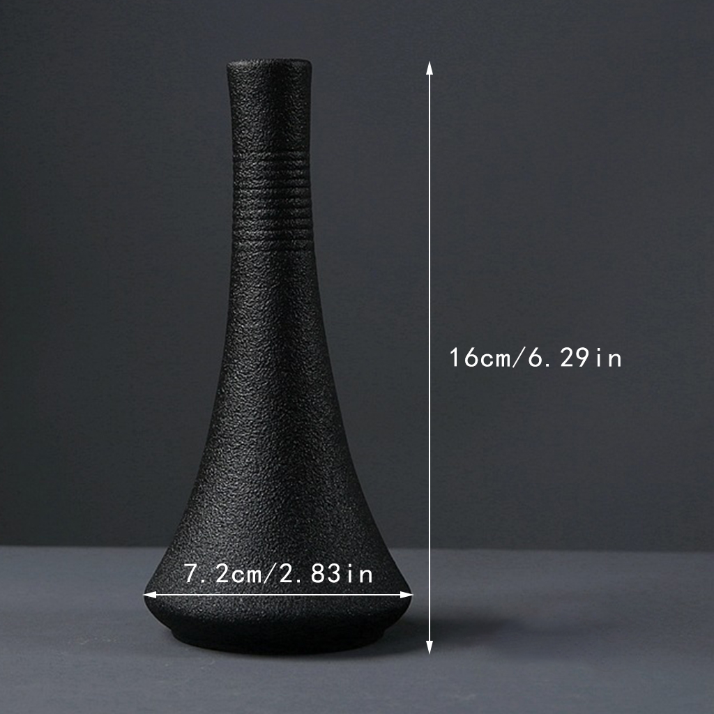 Modern Black Ceramic Flower Vase Centerpieces Office Desktop Decoration ...