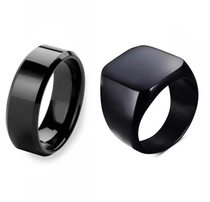 Black Titanium Ring & Men Black Titanium Challa for Men Pack of 2 | Daraz.pk