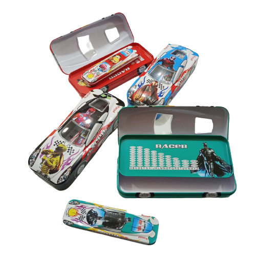 Car Metal Pencil Box with small box inside School Box Pack of 01 Pcs ...