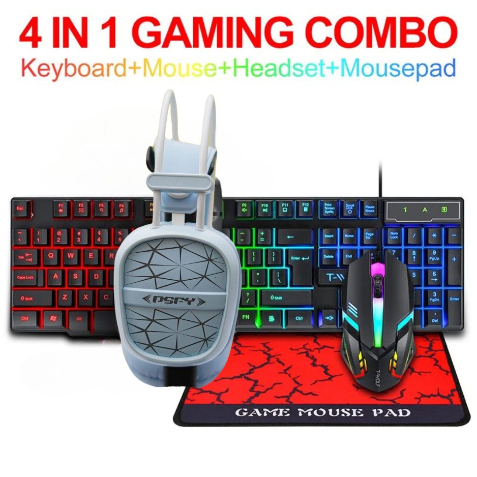 Best For Gaming - Gaming 4-in-1 Advanced Gaming Combo For Gamers Keyboard Mouse Headset Mousepad ...
