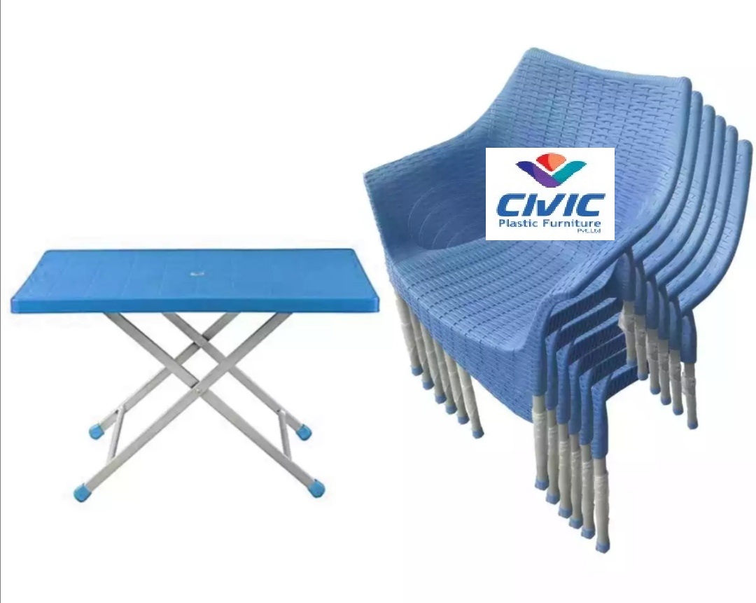 Plastic Chairs Set (Set of 6 Chairs + 1 Table) | Daraz.pk