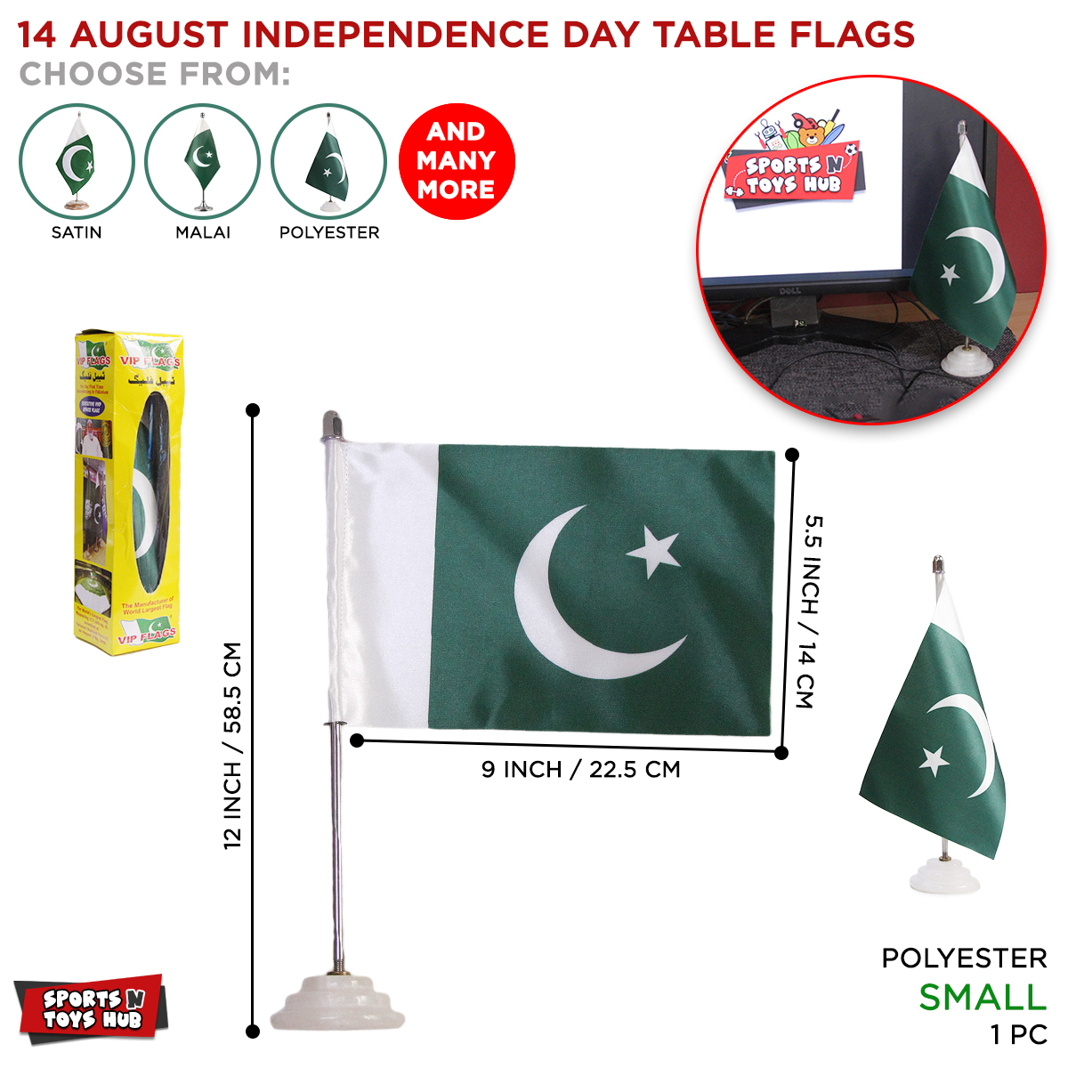 Pakistan Table Flag Collection, Small Stick On Stand With Stand Base ...