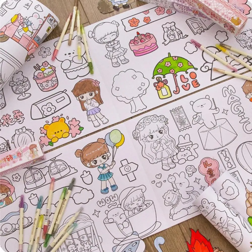 DIY Children's Drawing Roll Children's Graffiti Paper Color Filling ...