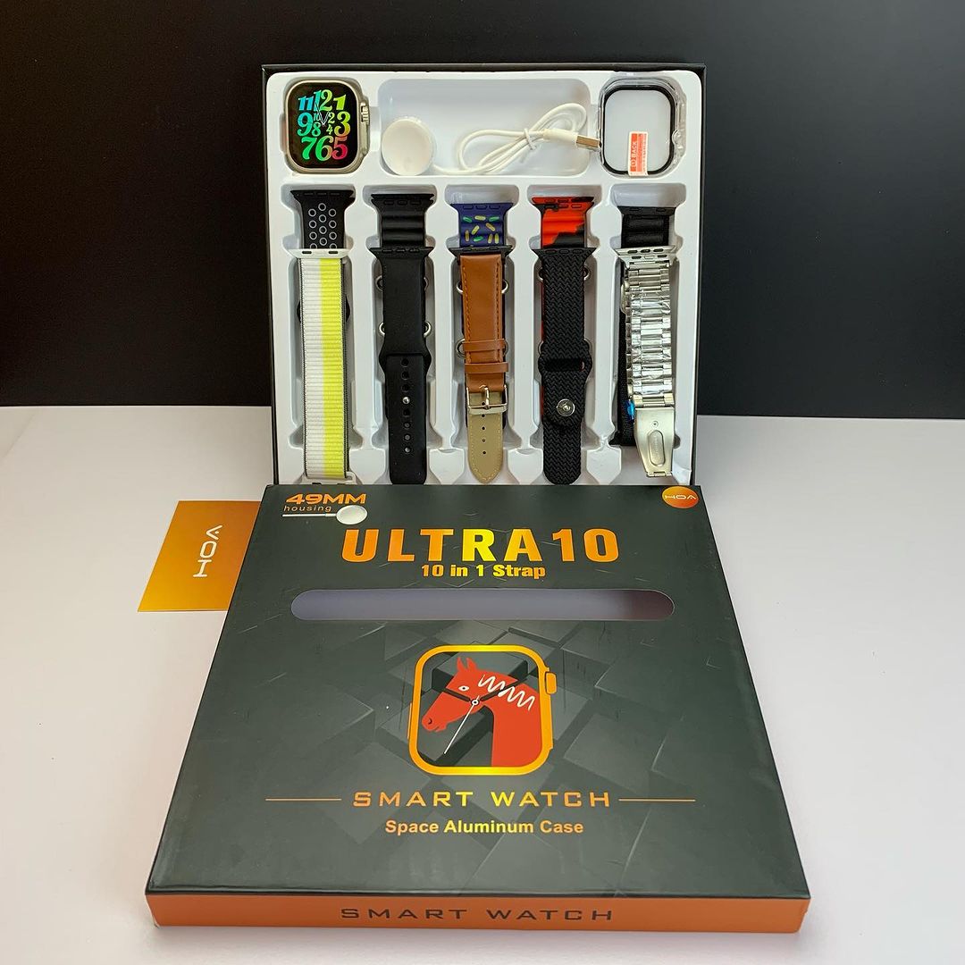 Ultra 10 in 1 Strap Smartwatch ( 10 Straps + Silicone Case ) Full HD ...