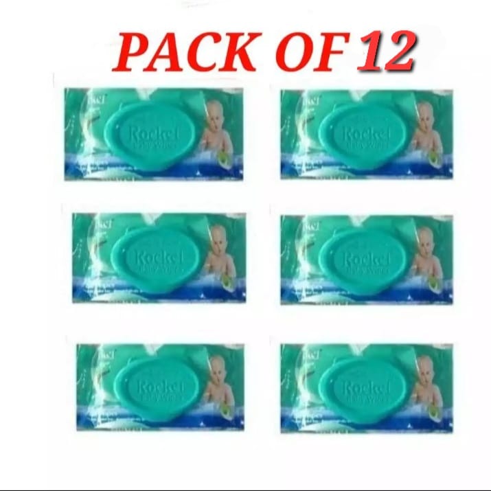Rocket Baby Wipes Pack Of 12 (80 Wet Sheets Each ) | Daraz.pk