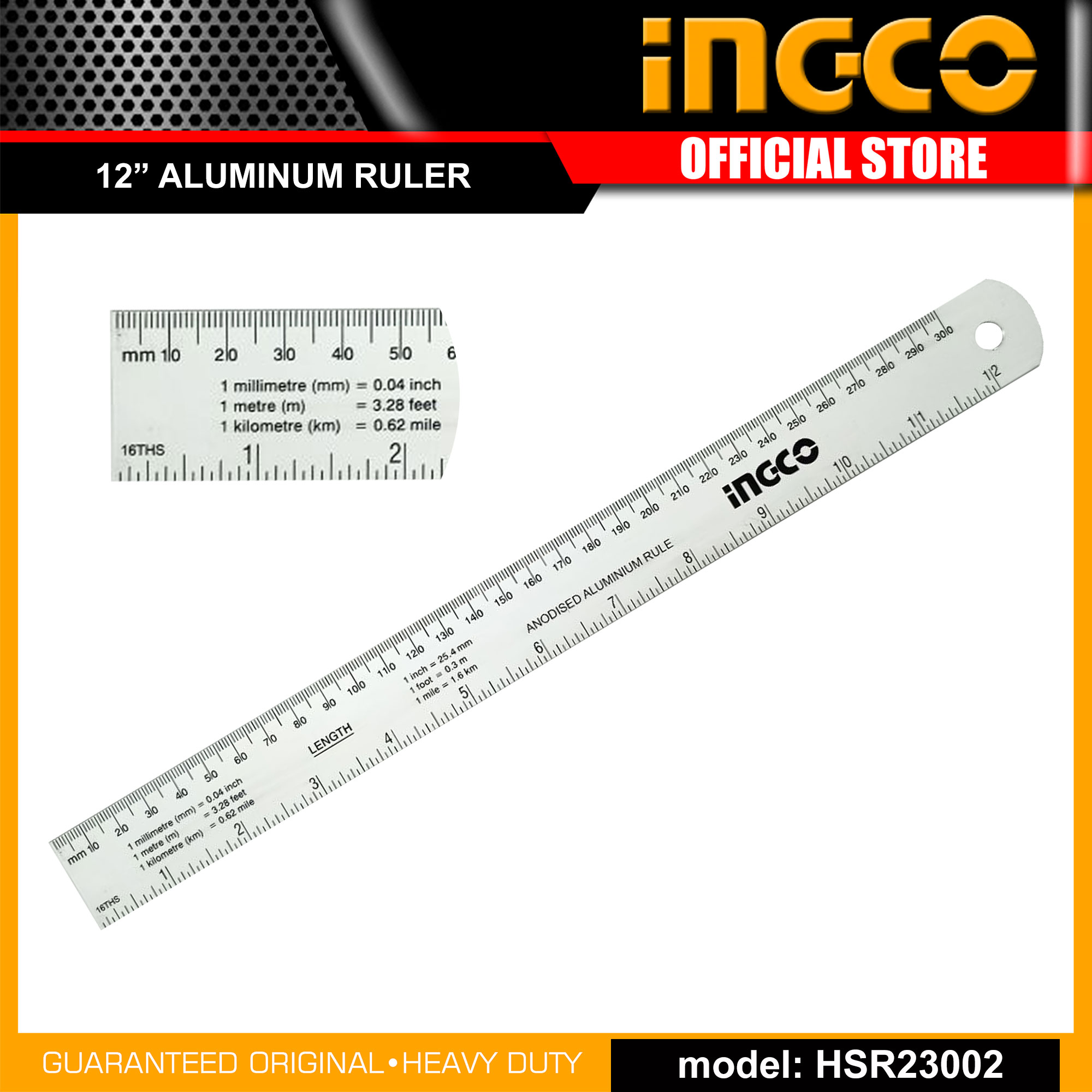 Ingco Aluminum Ruler 30cm | Daraz.pk