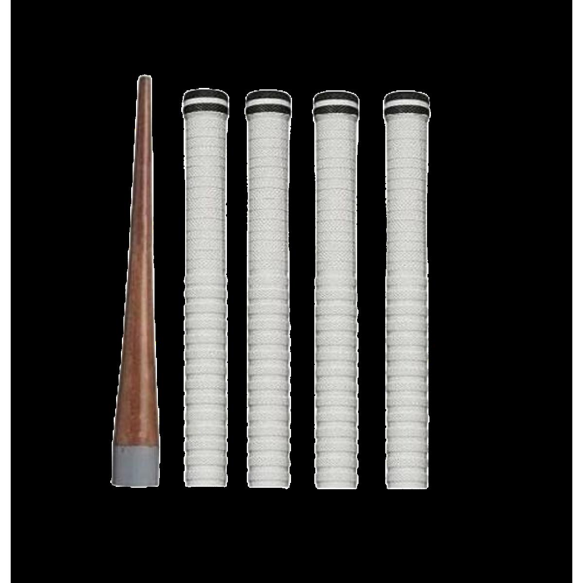 Set of 4 Cricket bat Grips & 1 Wooden Cricket Bat Cone Grip Cone Pck of ...