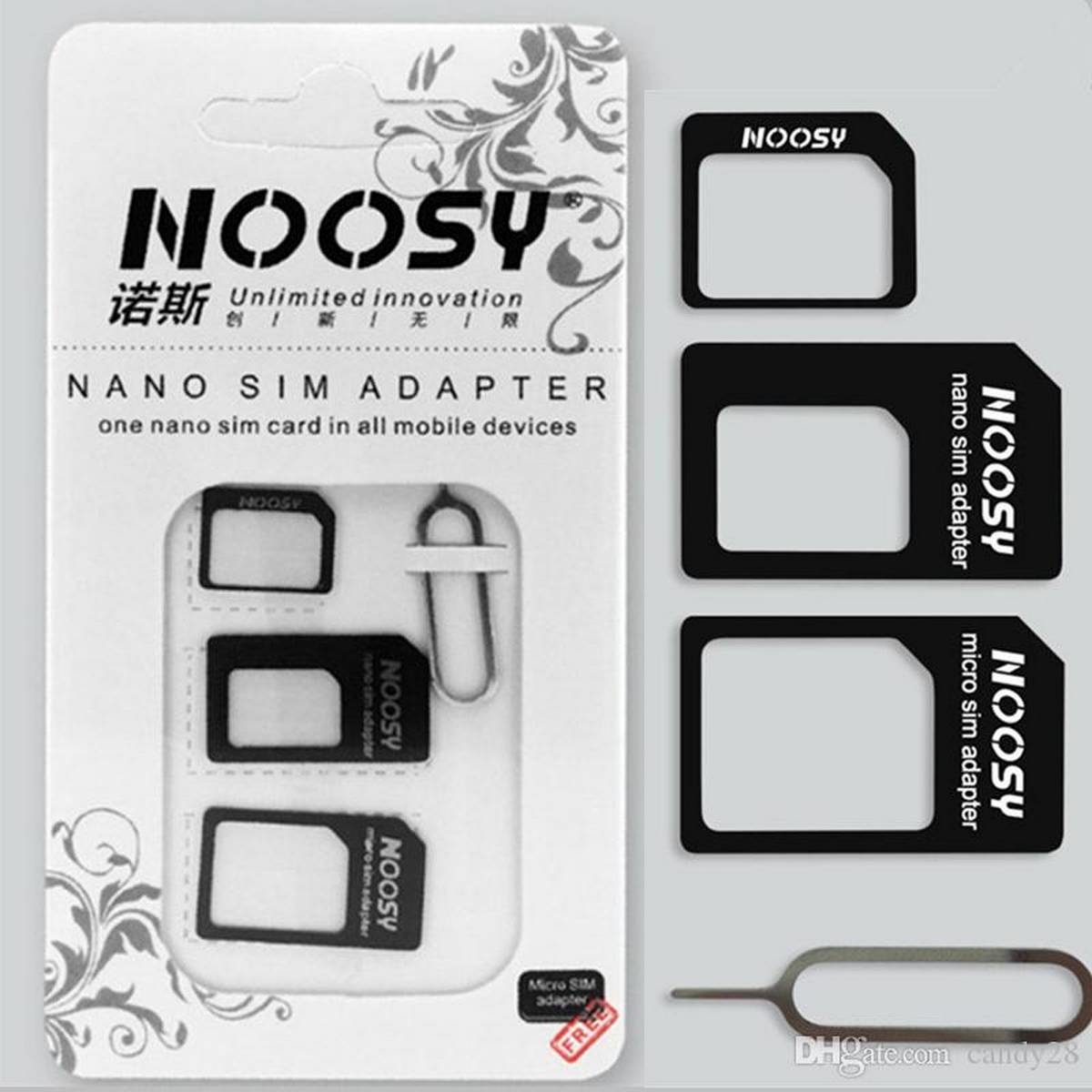 4 In 1 Noosy Nano Micro SIM Card Adapter with Pin for Ejection ...