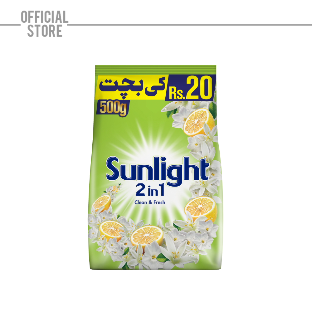 Sunlight 2in1 Washing Powder Green - 500G (Clean & Fresh) | Daraz.pk