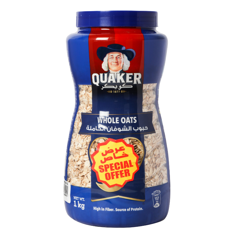 Quaker Whole Oats Plastic Jar , 1 kg | Daraz.pk