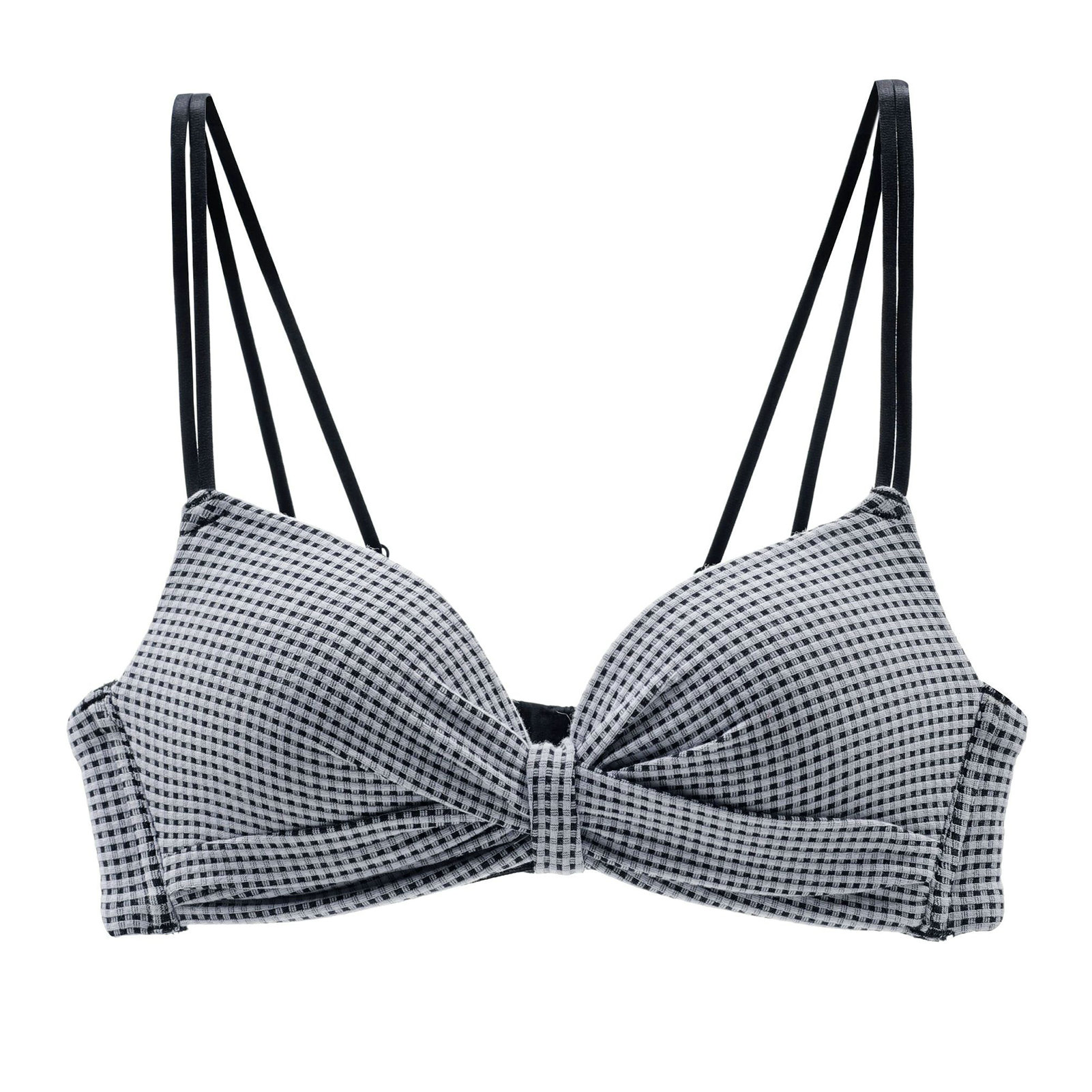 Muses Mall Women Bra Plaid Print Push Up Adjustable Shoulder Strap ...