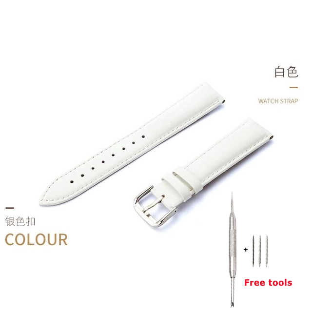 Aotelayer 16mm 18mm 20m 22mm Width Genuine Leather Watch Bands Strap Plain Weave Universal Flat ...