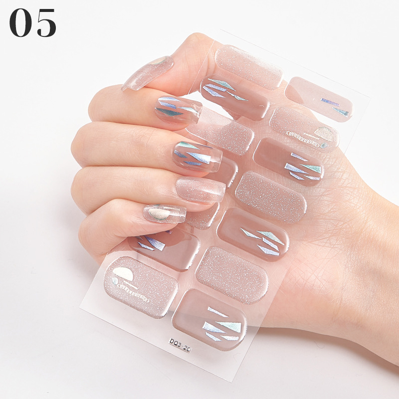 Gel Nail Polish Strips Semi Cured Gel Nail Stickers Wraps Multiple ...