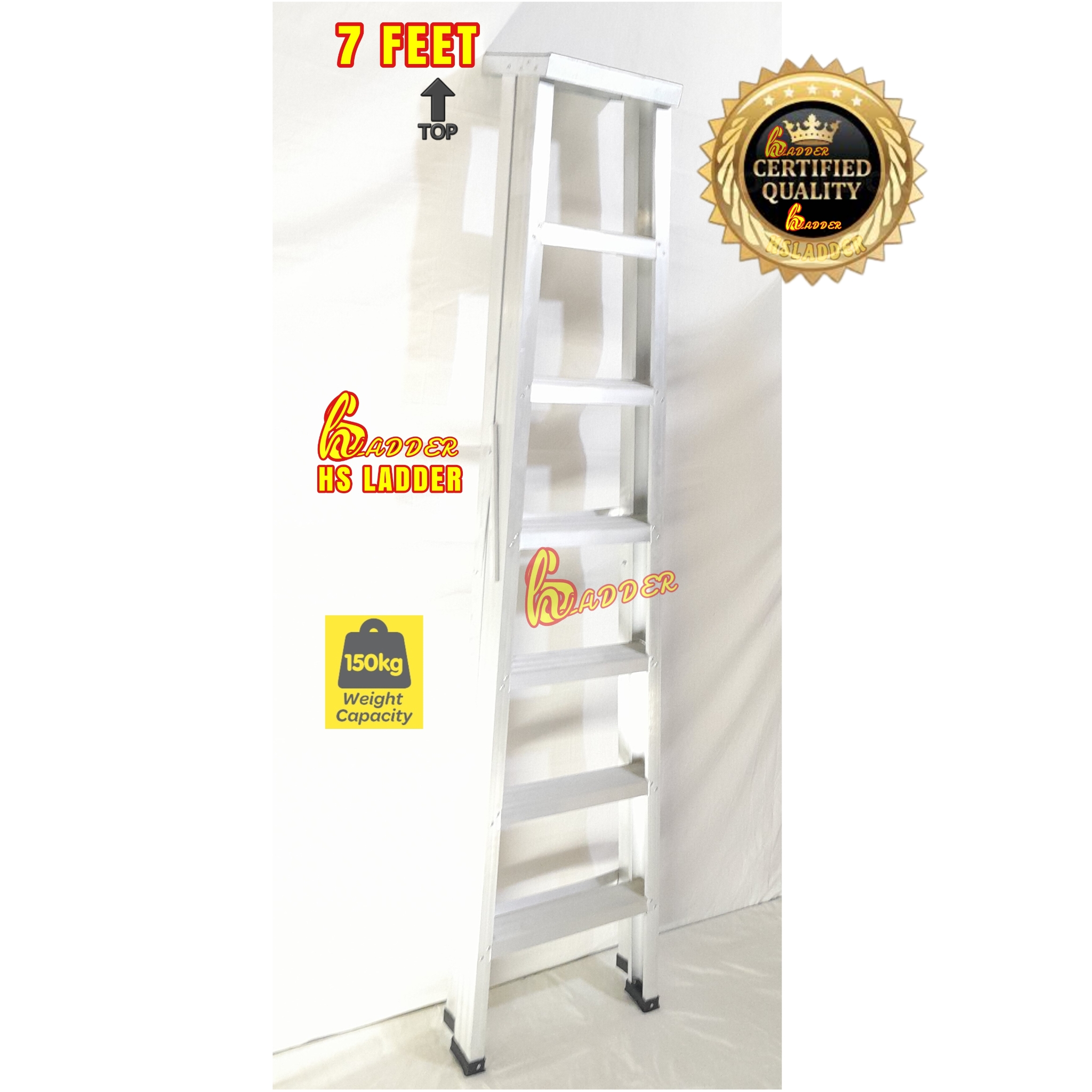 7 Steps Almunium Ladder Height Size 7 feet with plate form attach ...