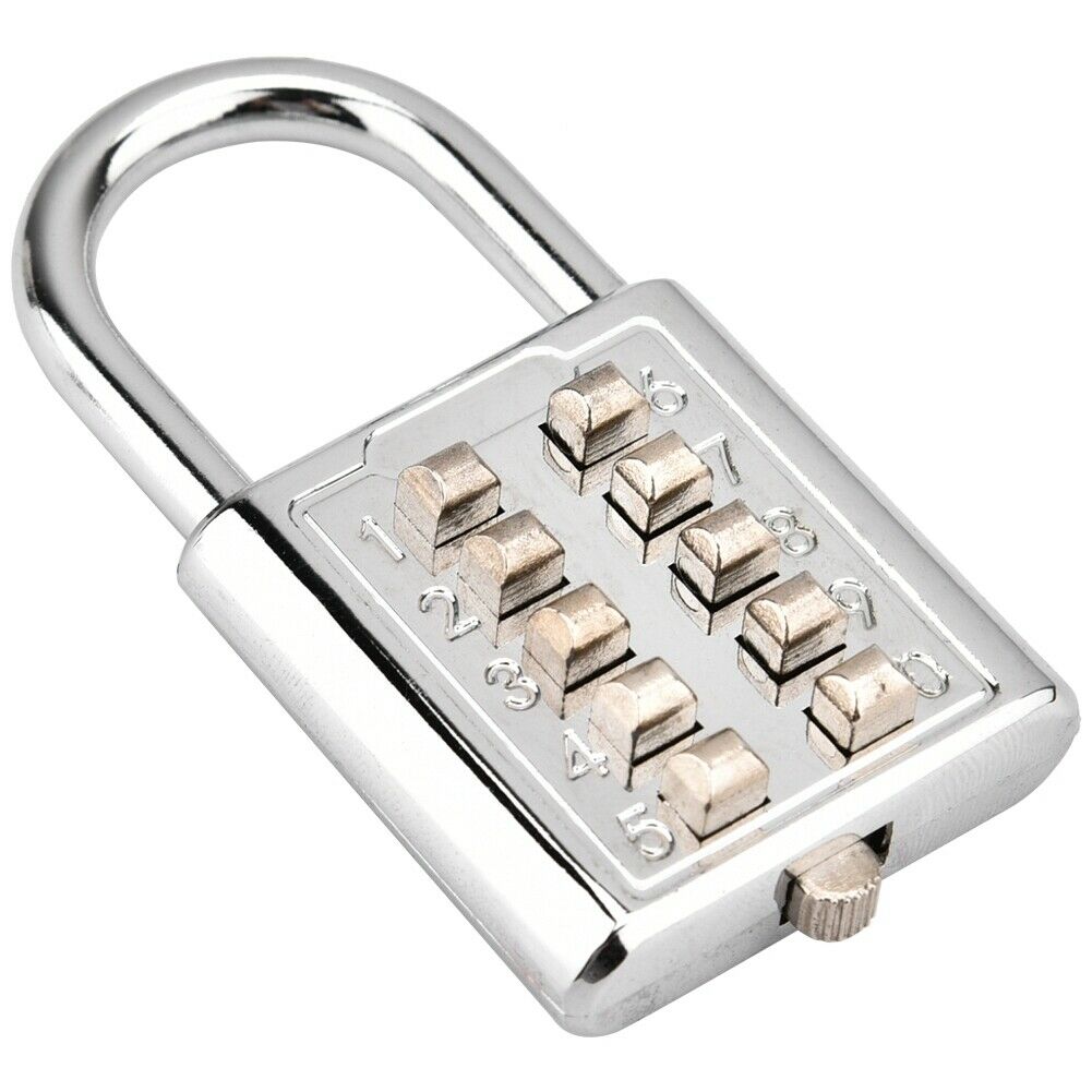 8 Digit Push Button Combination Padlock for gym school locker suitcase ...