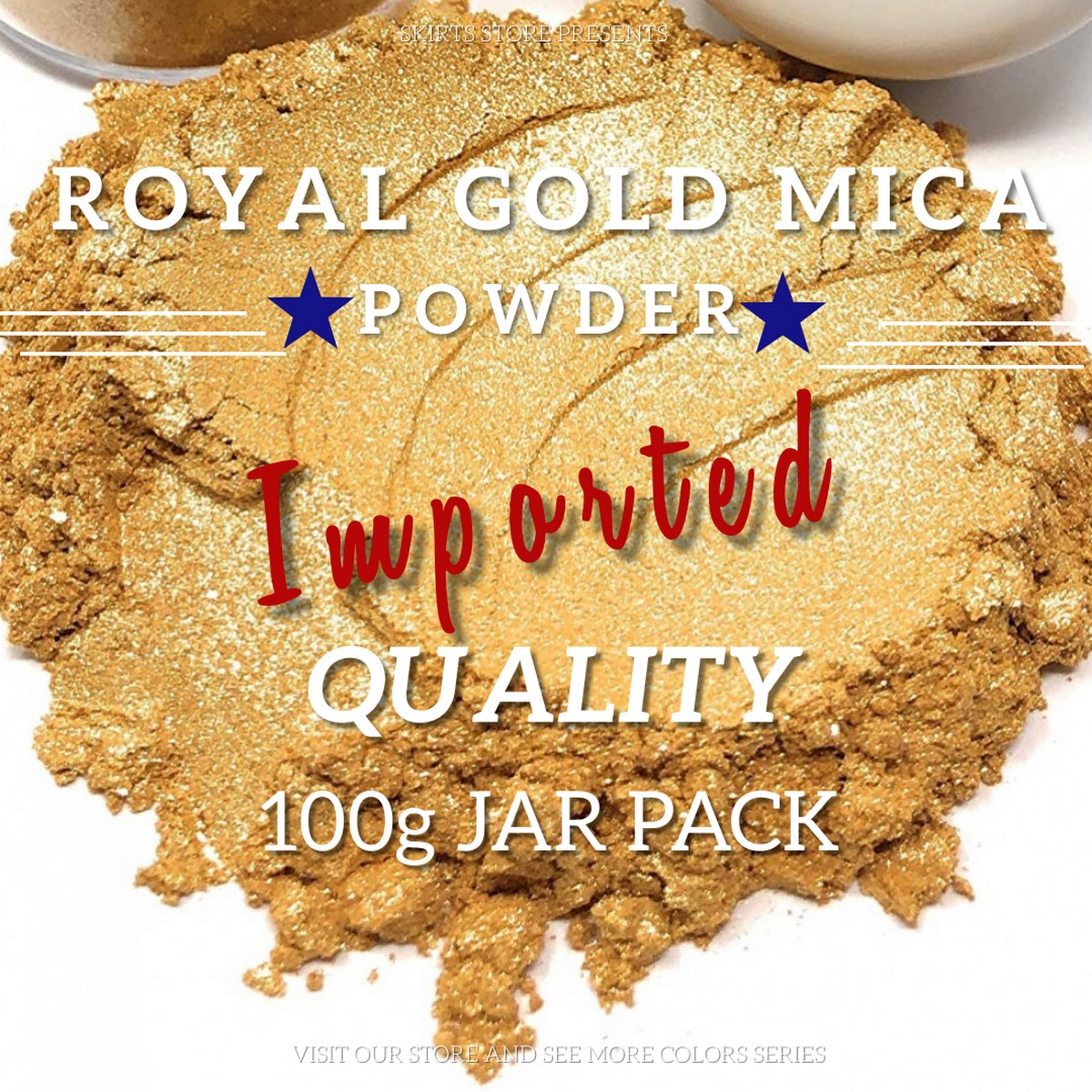 Royal Golden Mica Powder, 100 Gram Box of True Cosmetic Grade Mica with ...