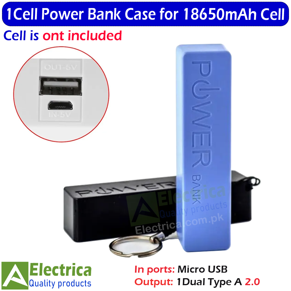 1 Cell Power Bank Case Box 18650 Battery Charger Shell by Electrica ...