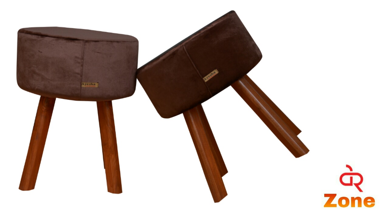 Pack Of 2 Wood Stool, Foot Rest, Living Room Furniture, Kitchen Stool ...
