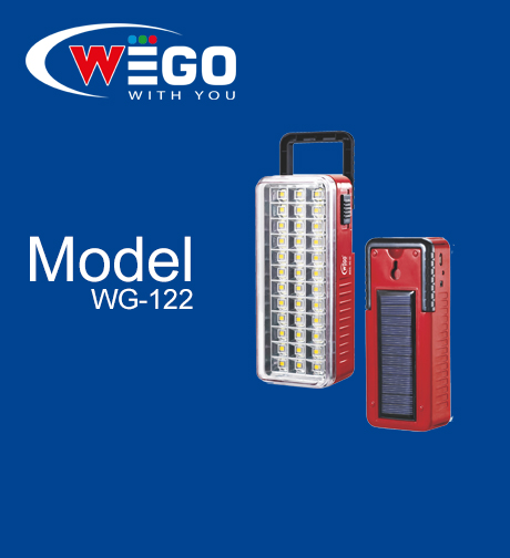 WEGO Rechargeable Light With Solar Panel WG-122 and hanger | Daraz.pk