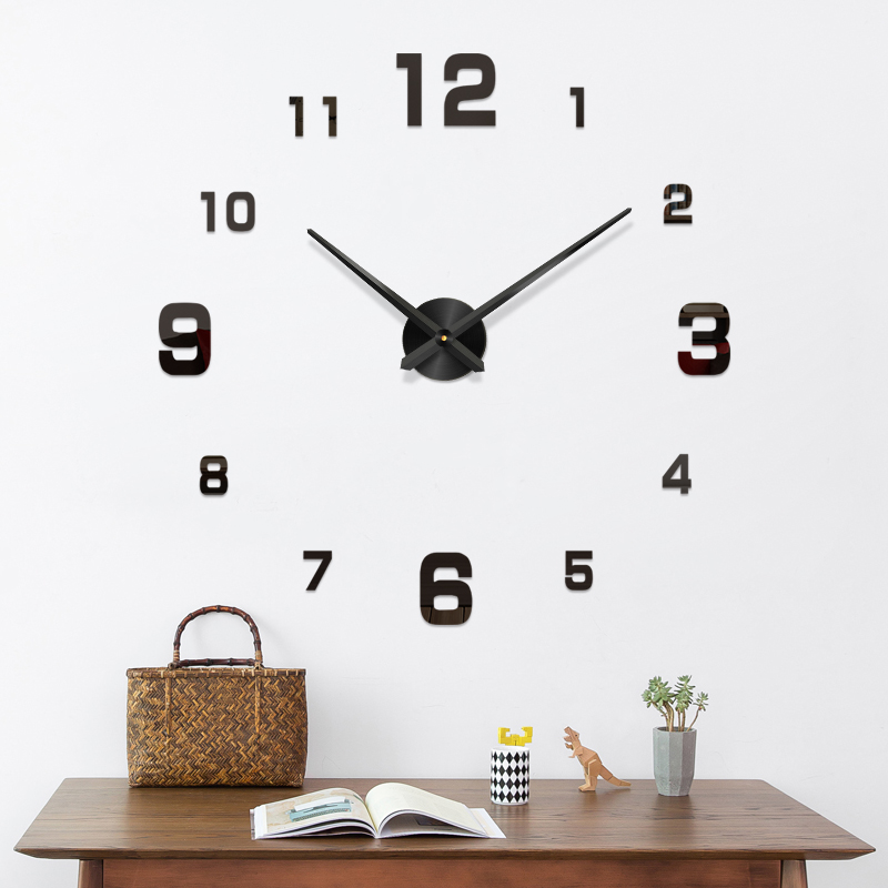 DECORA 3D Wooden Wall Clock 24 Inch DIY Design Quartz Numeric Clock for ...