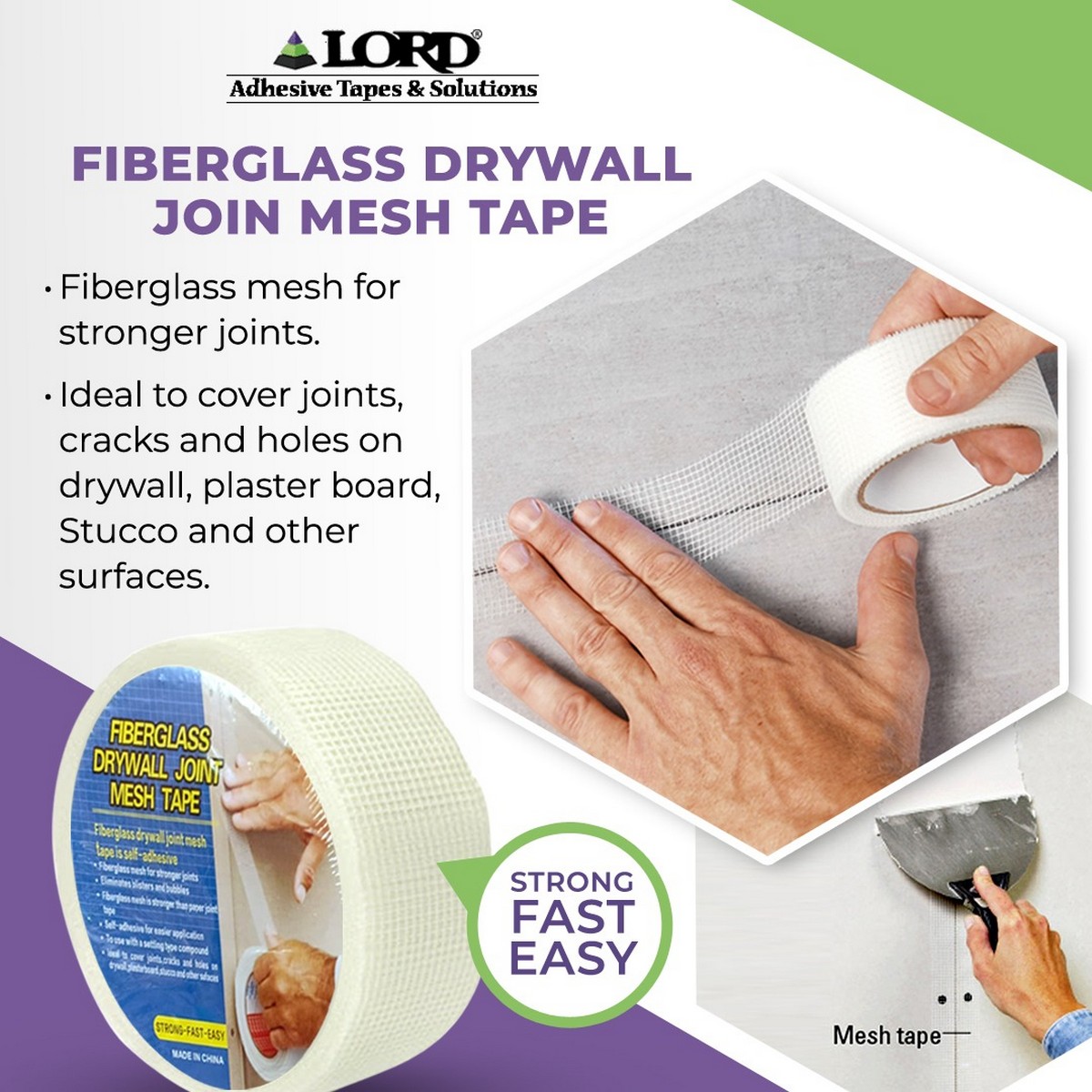 Fiber Glass Dry Wall Joint Mesh Tape - LORD TAPES - Dry Wall Joint Tape ...