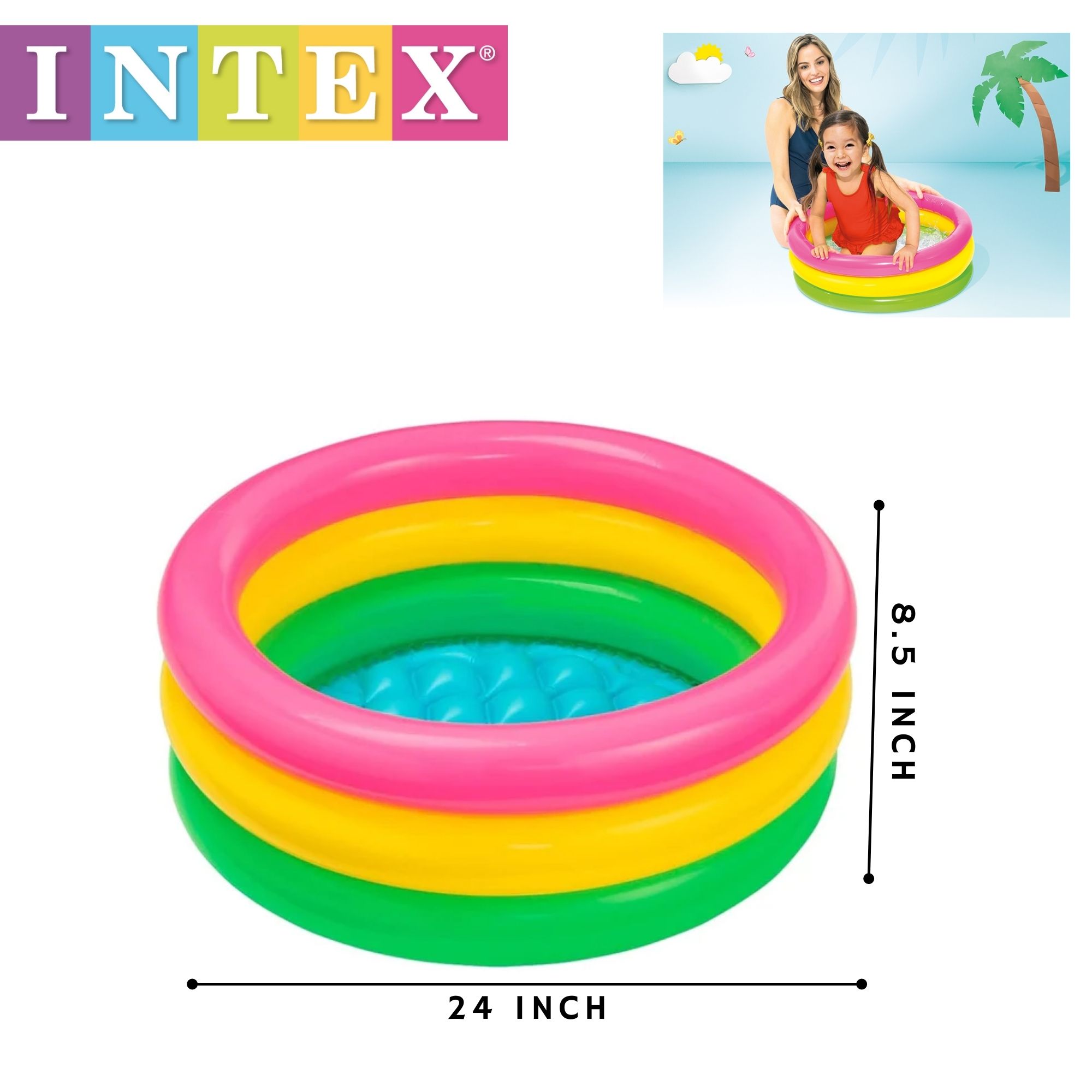 Intex Swimming Pool Inflated Swimming Pool for Kids Outdoor Sports ...