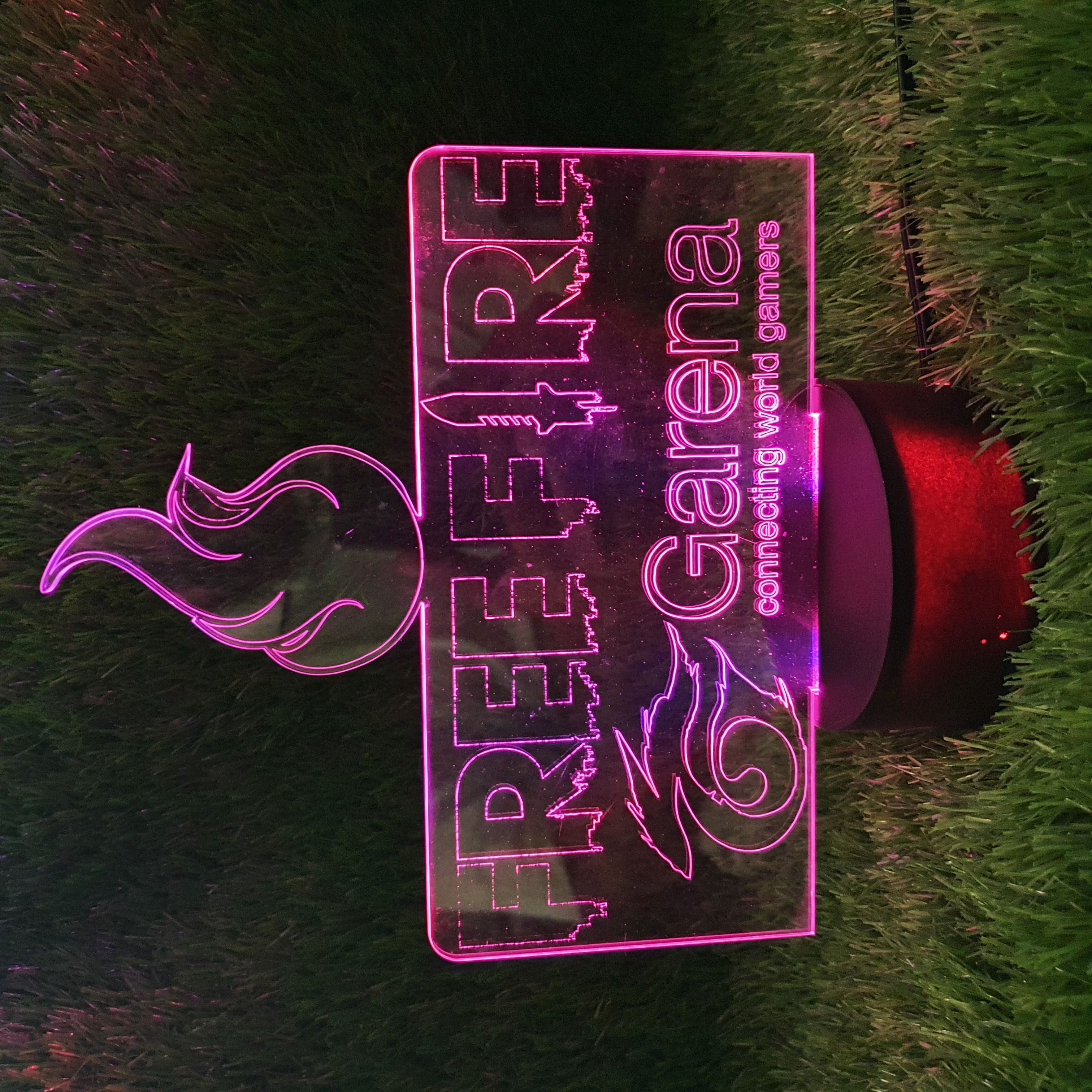 3d FREE FIRE Lamp Customize 3d Heart Flower and Calander illusion lamp ...
