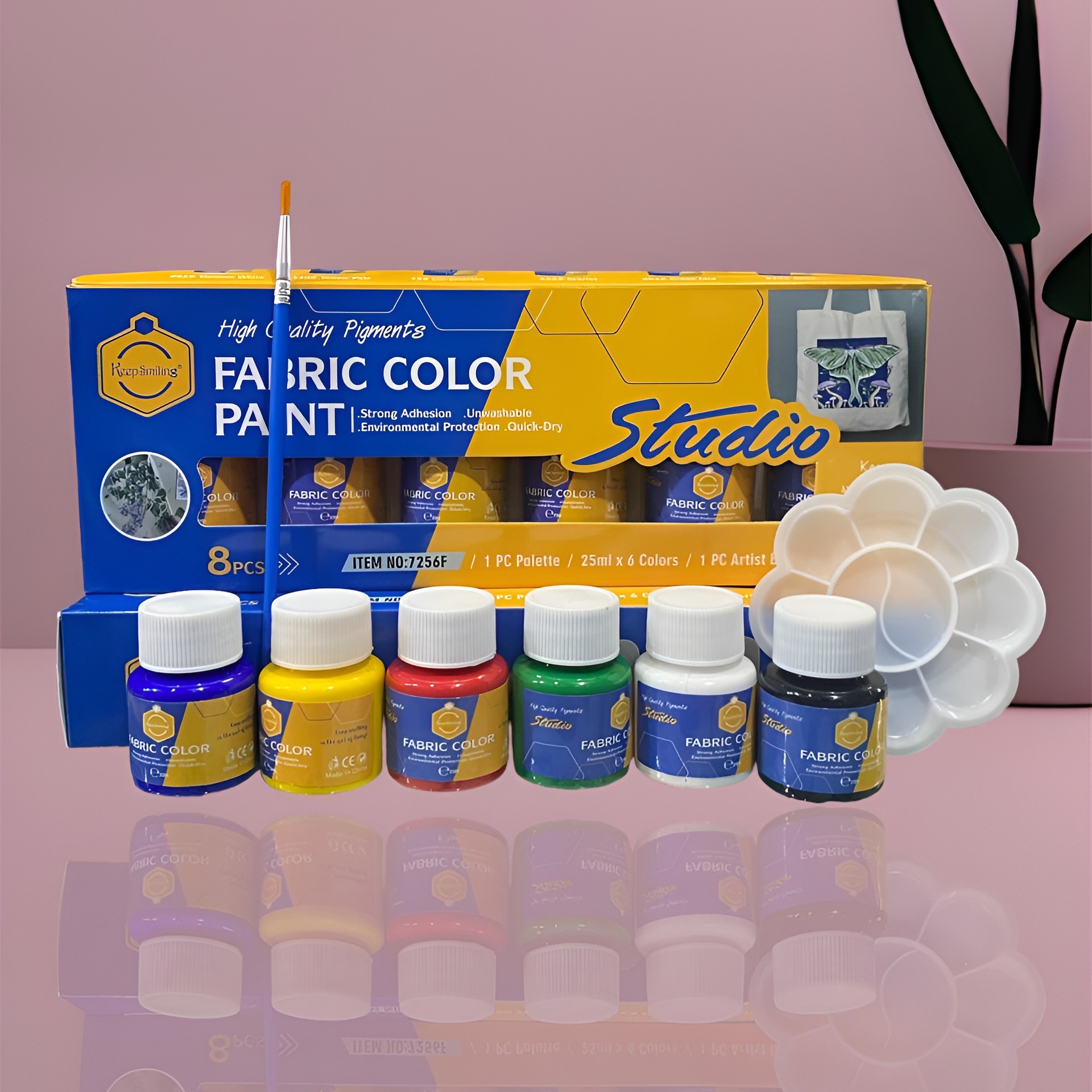 Keep Smiling 7256F Fabric Paint 25ml 6 pcs with color Palette (Textile ...